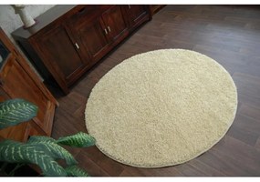 Kusový koberec Shaggy Roy krémový kruh 200cm