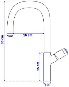 Rea SALTO - Vysoká umyvadlová baterie, černá, REA-B6351