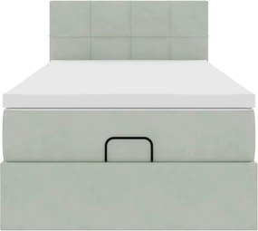 Osmanský rám postele s matrací světle šedá 100x200cm samet 3312602