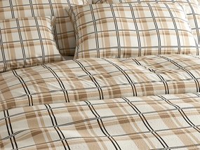 Mikroplyšové povlečení PLAID krémové Rozměr povlečení: 2 ks 70 x 90 cm | 200 x 220 cm