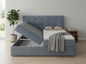 Čalouněná postel boxspring DIRELIS TRINITY 160x200 cm šedá Matrace: Matrace Bonell pružinová
