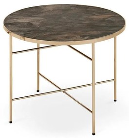 Intesi Konferenční stolek Azella tmavý mramor / zlatý