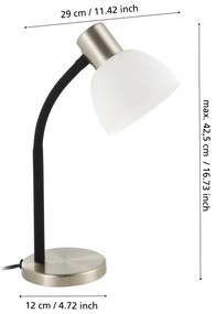 Eglo 901061 - Stolní lampa MACERE 1xE14/25W/230V černá/matný chrom