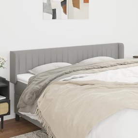 Čelo postele typu ušák světle šedé 163x16x78/88 cm textil 3119012
