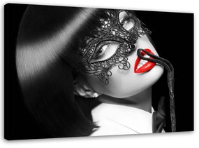 Obraz na plátně Žena s černou maskou - 60x40 cm