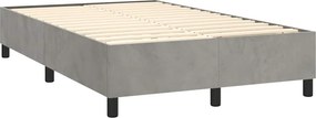 Rám postele s boxspringem světle šedá 120 x 200 cm samet 3121108