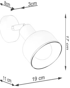 Sollux SL.1316 - Nástěnné bodové svítidlo ELBA 1xE27/15W/230V černá