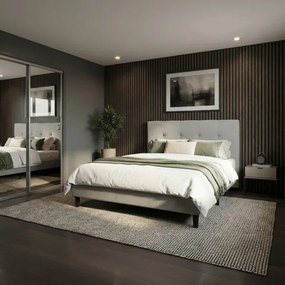Manželská postel béžová 160x200 cm BED-M160 CRM2