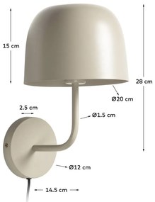 Béžová nástěnná lampa Kave Home Alish