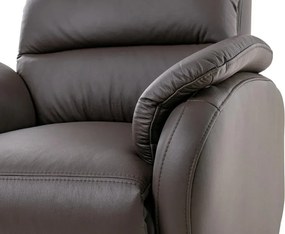 Kožené houpací křeslo s elektrickým polohováním ELEGANT 1, tm. hnědá