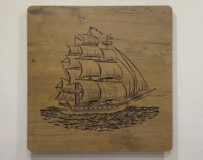 Li-Go "Plachetnice" světelný obraz 230V 70x70 cm provedení povrchu: bříza