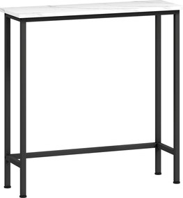 HOMCOM Konzolový stolek do předsíně s nastavitelnými nožičkami, ochranou proti převrácení 75 x 24 x 76 cm pro malý prostor, černý