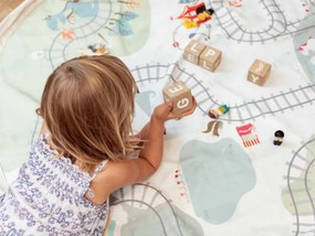 PLAY&GO Hrací podložka a vak na hračky Trainmap Bears