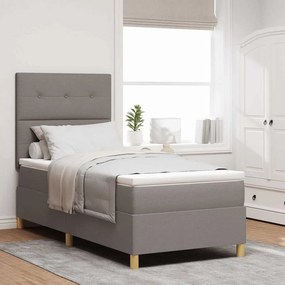 Postel s boxspringem s čelo Taupe 80 x 200 cm textil 3339578