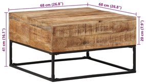 vidaXL Marketos Konferenční stolek 68 x 68 x 41 cm hrubé mangovníkové dřevo