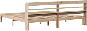 Rám postele s čelem 200 x 200 cm masivní borové dřevo 3306796