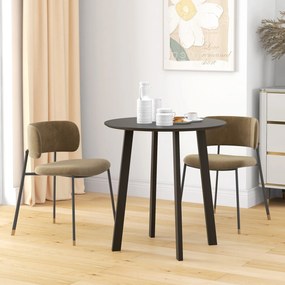 HOMCOM Jídelní stůl Kulatý kuchyňský stůl Odkládací stolek Jídelní stůl se zkosenými nohami do kuchyně Jídelna Obývací pokoj Moderní design Černá 72 …