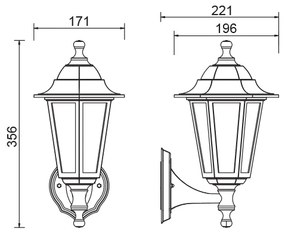 ACA Lighting Venkovní nástěnná lucerna max. 40W/E27/IP44, barva rzi, PLGQ1R