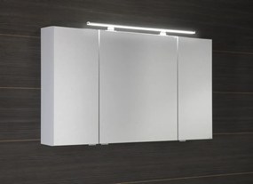Sapho, MIRRÓ galerka s LED osvětlením, 120x70x16cm, 3x dvířka, bílá, MC121-0030