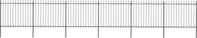 vidaXL Zahradní plot s hroty ocel 10,2 x 1,5 m černý [277634]