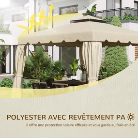 Náhradní plachta Outsunny pro altán s rozměry 3 x 3 m - Vysoce hustý polyester 170 g/m²