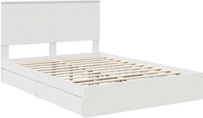 Postel s úložným prostorem Bílá 140 x 190 cm Kompozitní dřevo 3409545