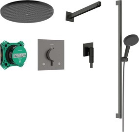 Hansgrohe Raindance Alive S - Sprchový set s termostatem pod omítku, s tělesem, průměr 30 cm, 3 proudy, kartáčovaný černý chrom 24622340