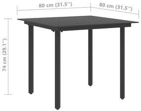 vidaXL Marketos 3dílný zahradní jídelní set PVC ratan černý