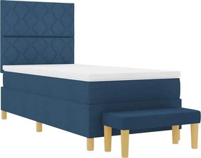 Postel s boxspringem s čelo Modrá 190 x 90 cm textil 3344344