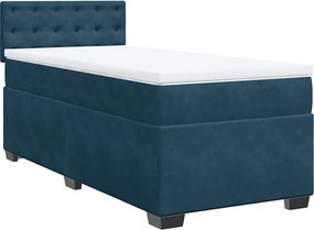 Box spring postel s matrací tmavě modrá 100x200 cm samet 3286250