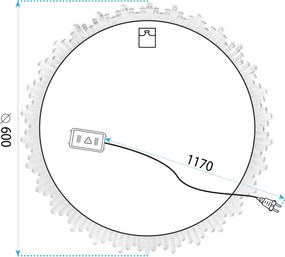 Rea Zrcadlo ⌀60 cm s LED osvětlením HOM-06913