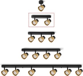 Brilagi - Bodové svítidlo NUGGET 2xGU10/30W/230V černá/zlatá