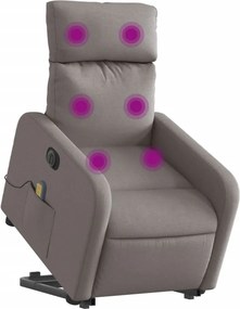 Elektrické zvedací masážní polohovací křeslo taupe textil 3206733