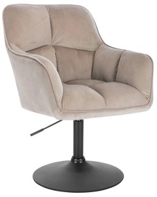 LuxuryForm DESIGN Otočné křeslo AMALFI VELUR na černém talíři - latte