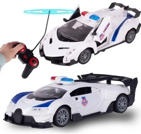 Malplay POLICEJNÍ AUTO NA DÁLKOVÉ OVLÁDÁNÍ 21 CM BÍLÉ