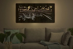 Li-Go "Bugatti" světelný obraz 230V 100x50 cm provedení povrchu: dub světlý