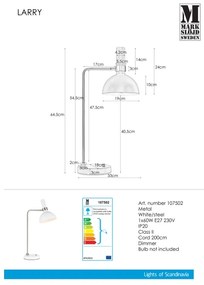 Markslöjd 107502 - Stmívatelná stolní lampa LARRY 1xE27/60W/230V