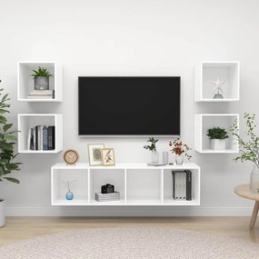 5dílný set TV skříněk bílý dřevotříska 3079619