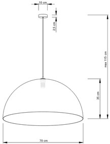 Lustr na lanku SFERA 1xE27/60W/230V pr. 70 cm zlatá