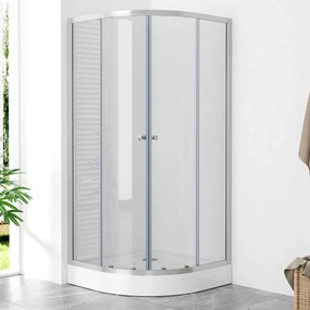 POINT LOR 80 Clear Čtvrtkruhový sprchový kout s akrylátovou vaničkou