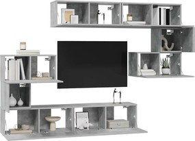 8dílný set TV skříněk betonově šedý kompozitní dřevo 3079143