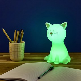 LED dětské noční světlo CATTY 19cm, bílá