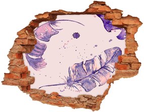 Wallmuralia Fotoobraz díra na stěnu nálepka Pírka 90x70 cm