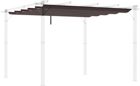 Outsunny 2,5x2,55m Pergola - Náhradní Sklopná Střecha pro Zahradní Altán s 10 Odtokovými Otvory (Hnědá) | Aosom