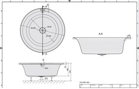 Polysan OBLO kulatá vana s konstrukcí 165x48cm, bílá, 72840