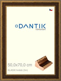 DANTIK rámeček 50x70 | KLASIK hnědá (Plexi Čiré)