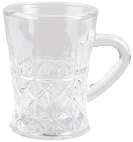 Transparentní skleněný hrnek na nápoj - 6*8*8 cm / 95 ml