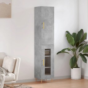 Skříň highboard betonově šedá 34,5x34x180 cm kompozitní dřevo