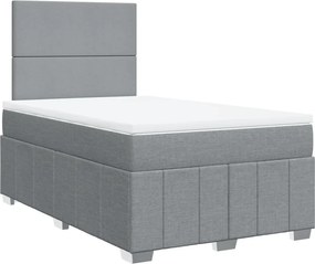 Box spring postel s matrací světle šedá 120x190 cm textil 3293900