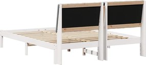 Rám postele s čelo Bílá 150 x 200 cm Masivní borové dřevo 3394417